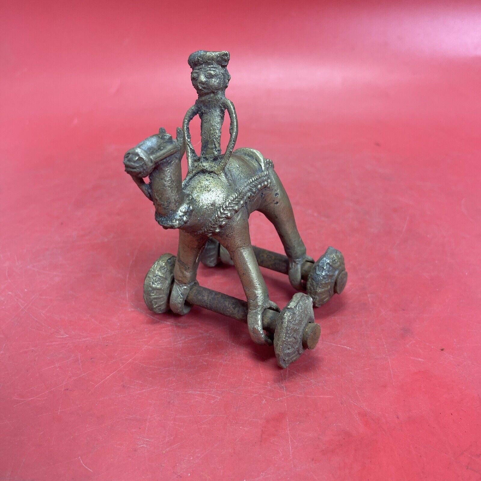 Antique Indian Brass Camel With Rider On Wheels – Treasures1906