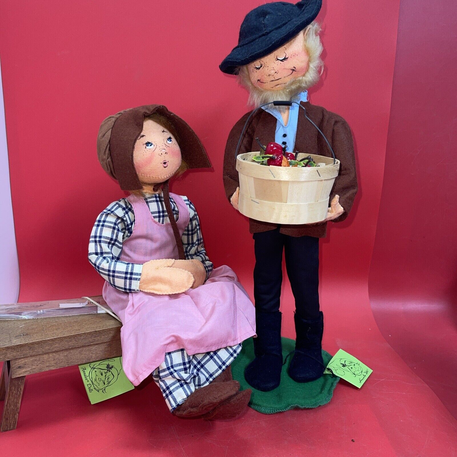 Vintage 1988 Annalee Doll Numbered Set Americana Couple - Man, Woman ...