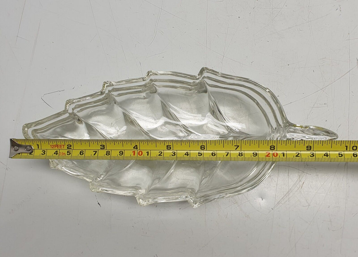 Vintage Set Of 3 Leaf Shaped Clear Glass Relish – Treasures1906