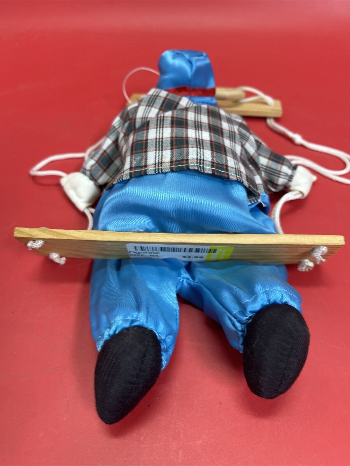 Clown Marionette Puppet With Porcelain Face On Swing 9” Figure ...