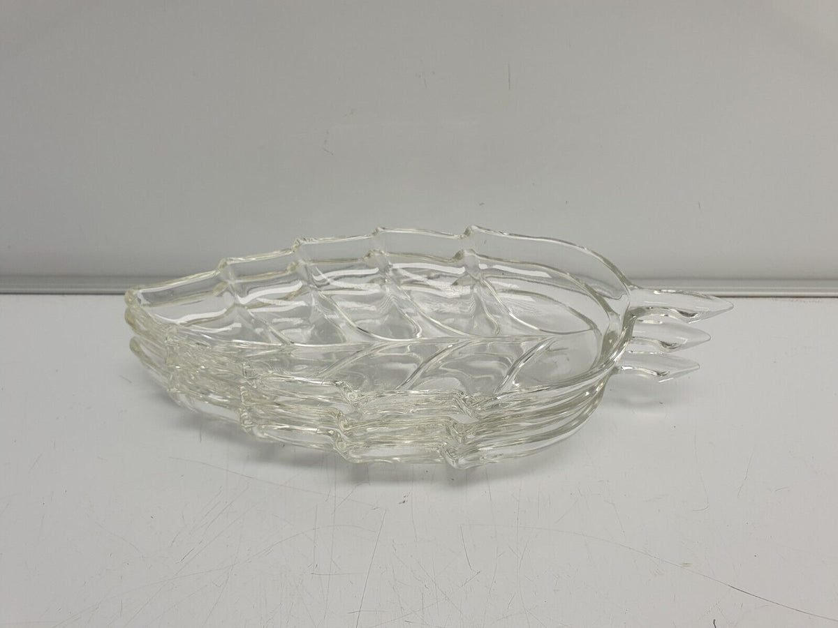 Vintage Set Of 3 Leaf Shaped Clear Glass Relish – Treasures1906